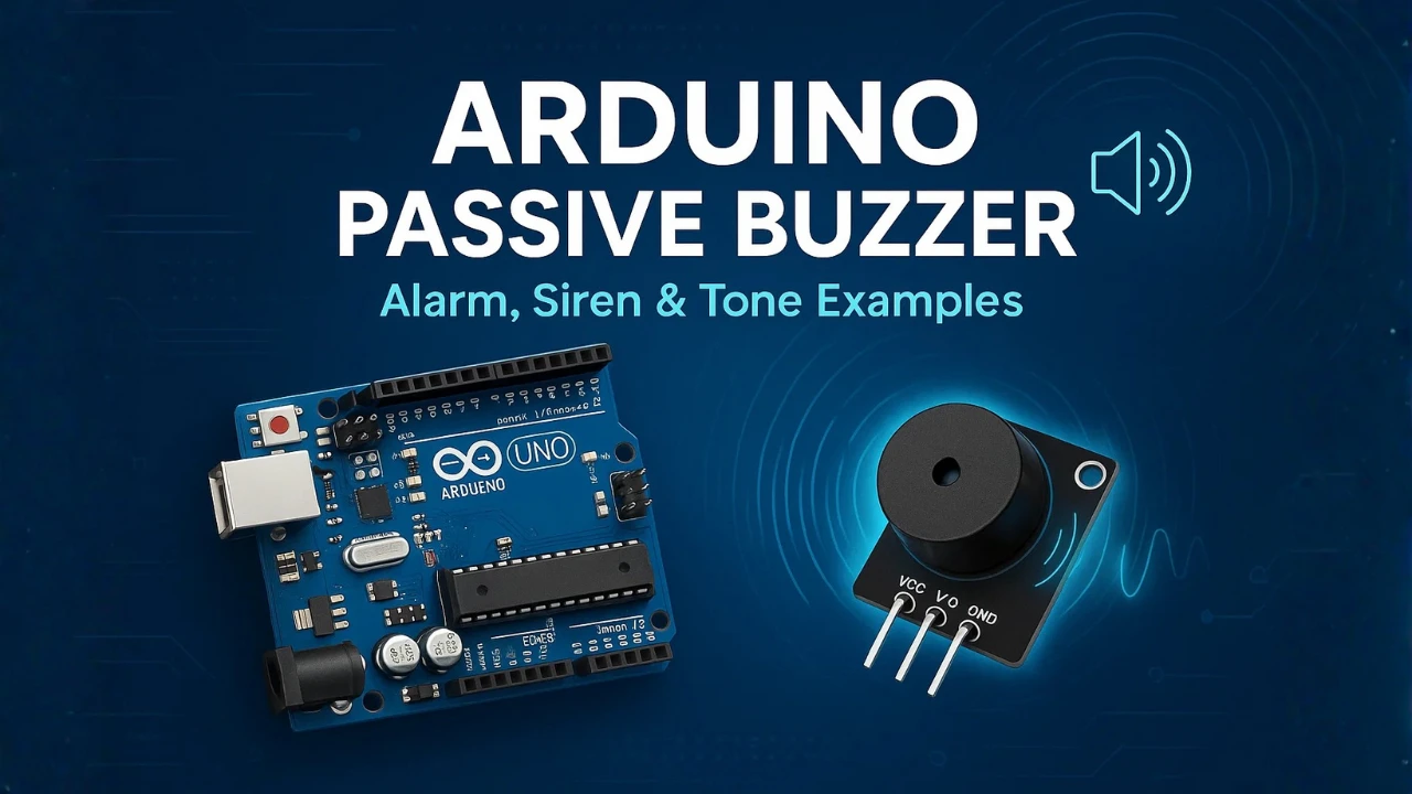 Arduino Passive Buzzer Tutorial: Alarm, Siren & Tone Examples